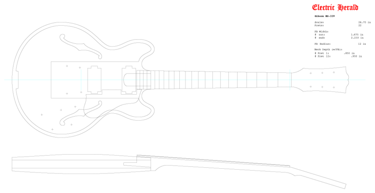 Guitar DXF - Gibson Les Paul Custom | Electric Herald